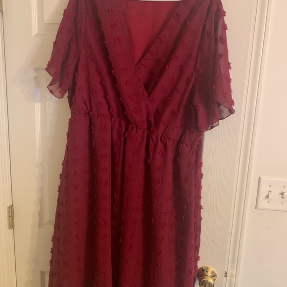 SHEIN | Dresses | Shein Curve 4xl Cranberry Color Dress | Poshmark